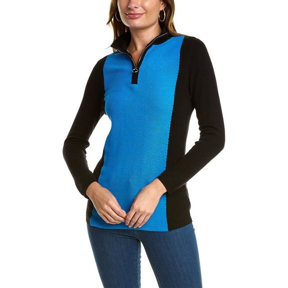 Jones New York | Sweaters | Jones New York Colorblock Mock Neck 4zip ...